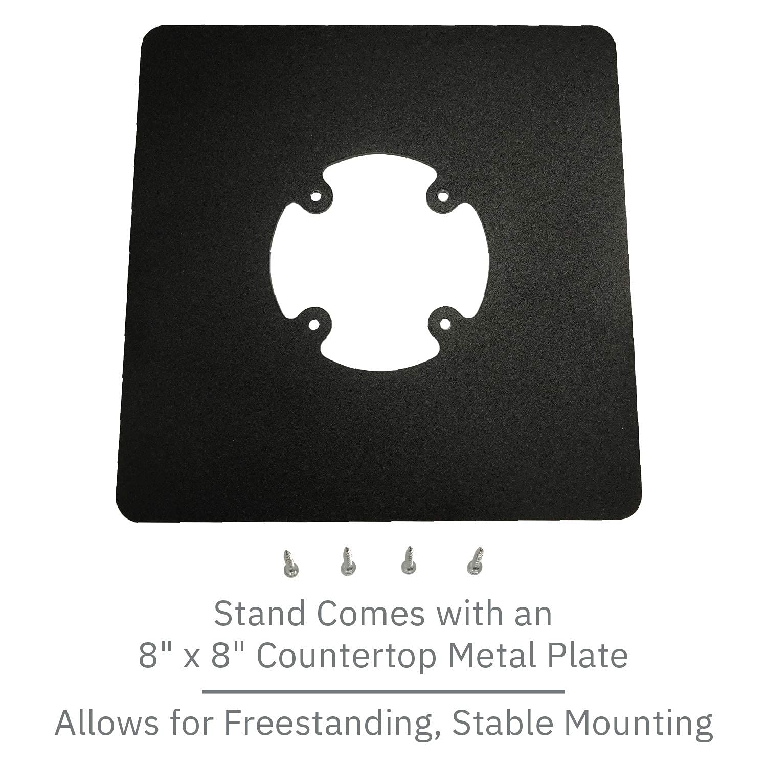DCCStands Pax A35 Freestanding Swivel and Tilt Low Profile 4'' Terminal Stand with Square Plate, black