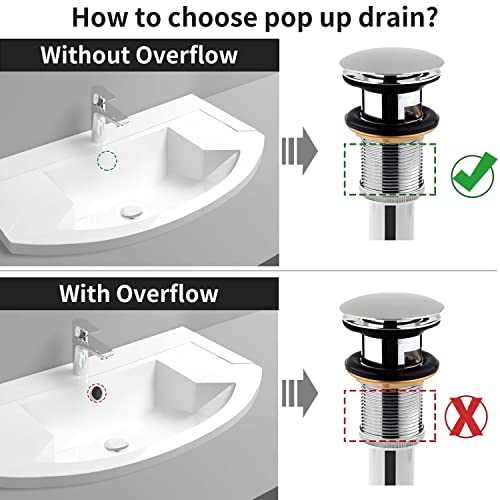 LightInTheBox Vessel Sink Drain Stoper with Overflow Chrome Finish Clic-clac Pop up Drain Catcher (Sink Drain) (Sink Drain)