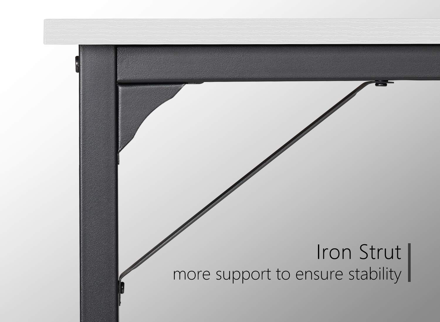 Cubiker Computer Desk 47 Inch Home Office Writing Desk Student Study Desk with Small Table and Storage Bag,Black and White