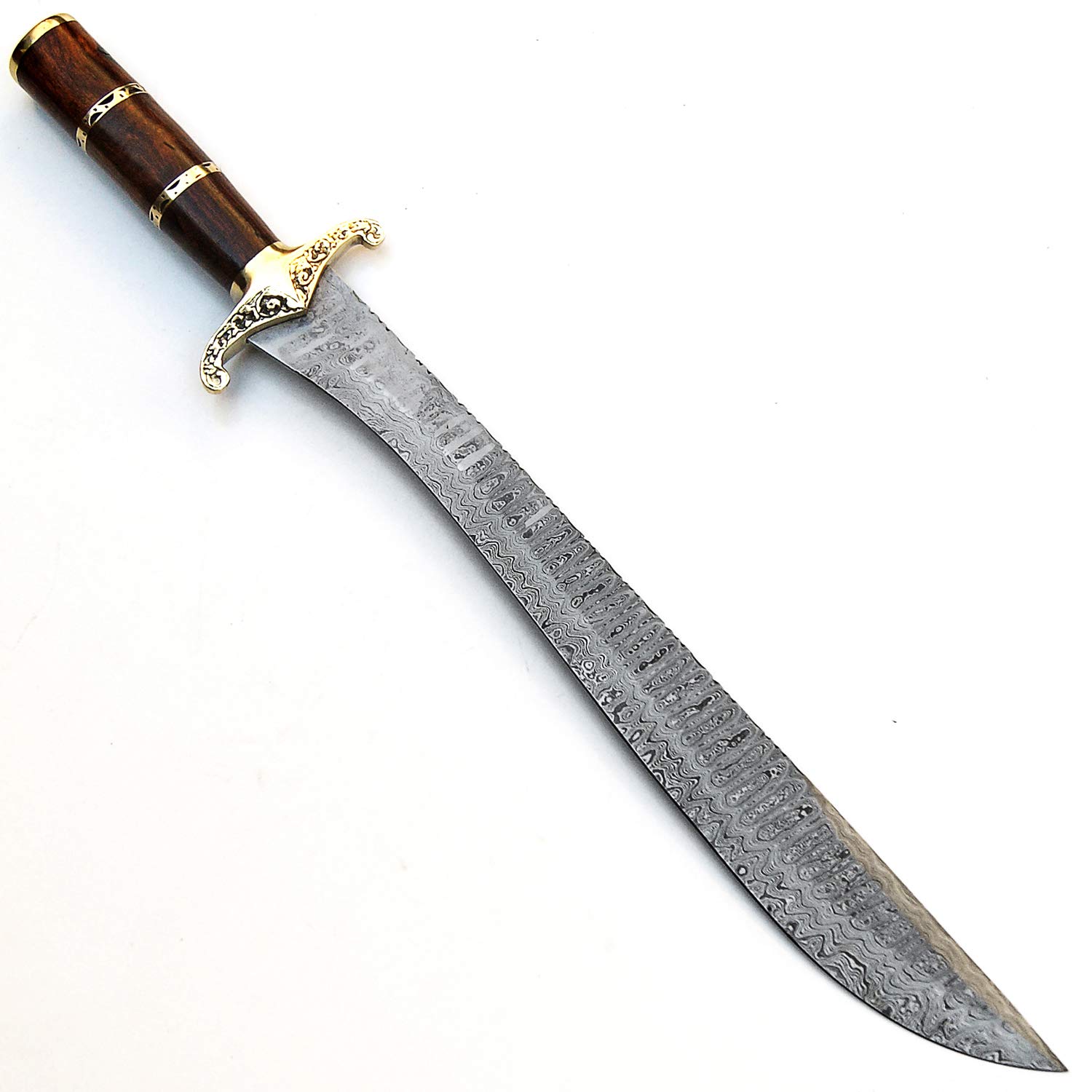 DAM-9908 Custom Handmade Spring Damascus Hunting Full tang longsword with Sheath