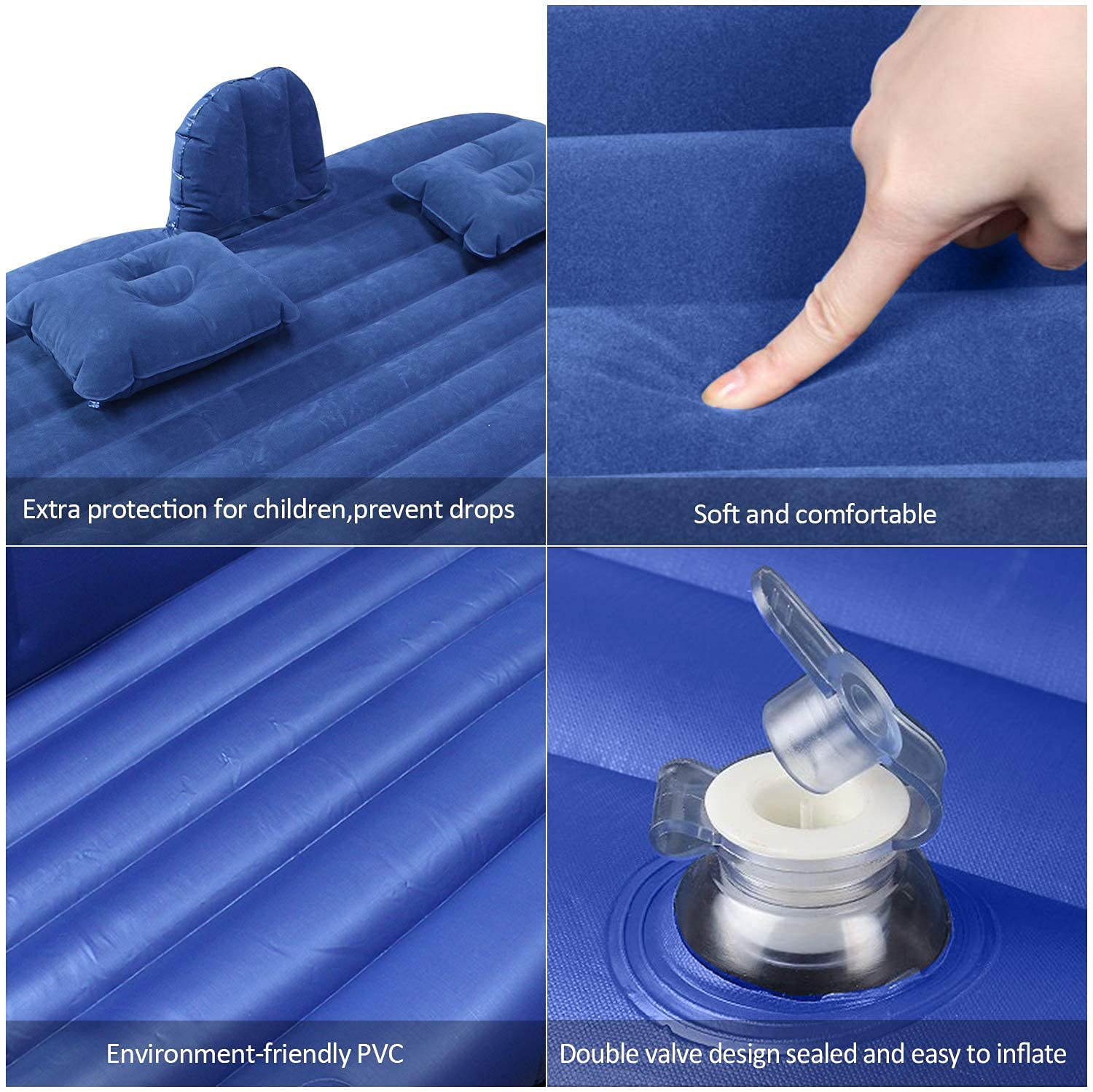 FBSPORT Bed Car Mattress Camping Mattress for Car Sleeping Bed Travel Inflatable Mattress Air Bed for Car Universal SUV Extended Air Couch with Two Air Pillows
