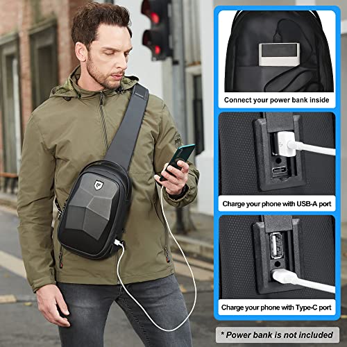 FENRUIEN 15.6-Inch Anti-Theft Backpack, Hard Shell Sling bag