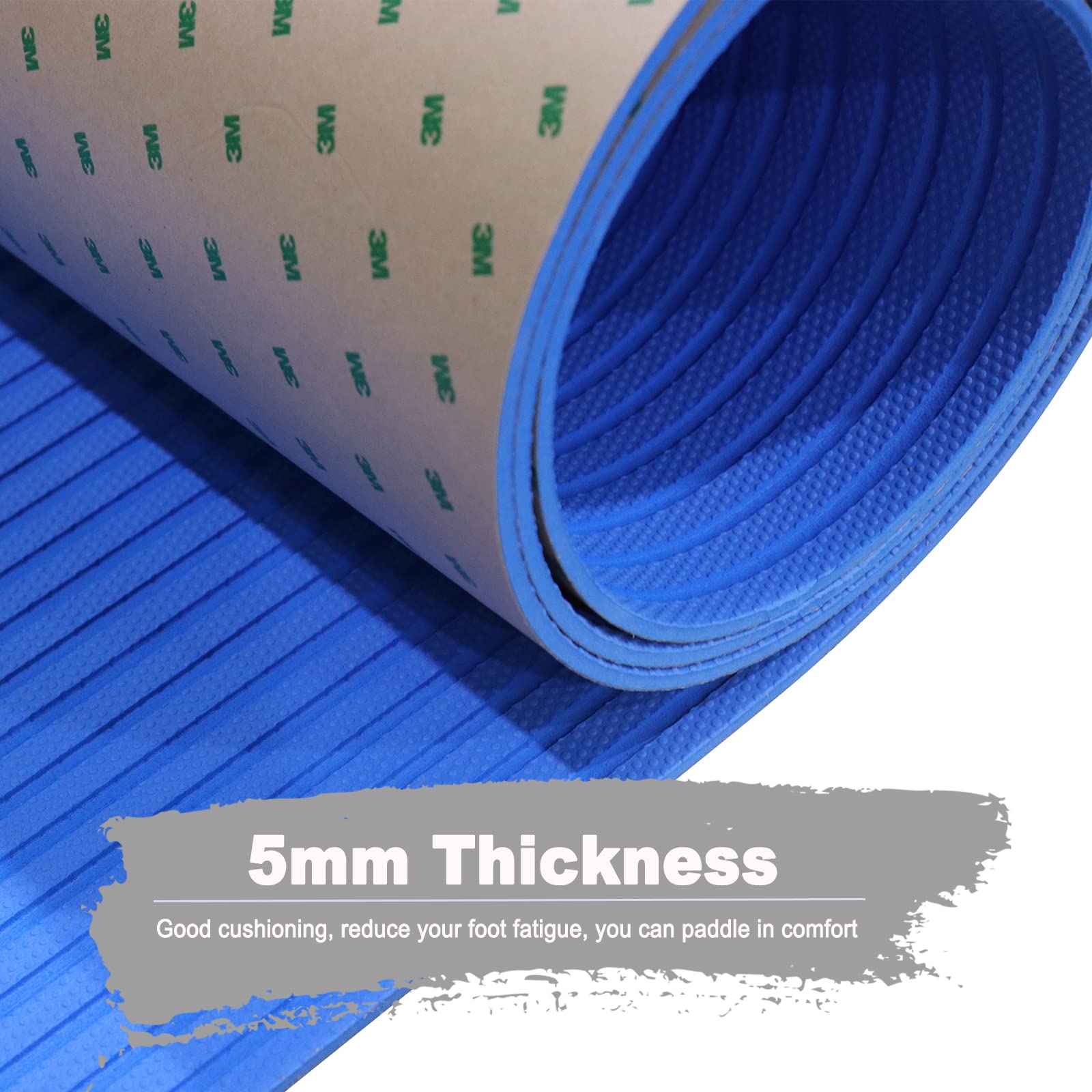 DIY Universal Non-Slip Traction Pad with 3M Adhesive - 47.2in x21.6in Soft EVA Foam Decking Sheet for Surfboard Skid Pad, Boat, SUP Paddle Board, Kayak Seat, Golf Cart, RV Flooring, Steps