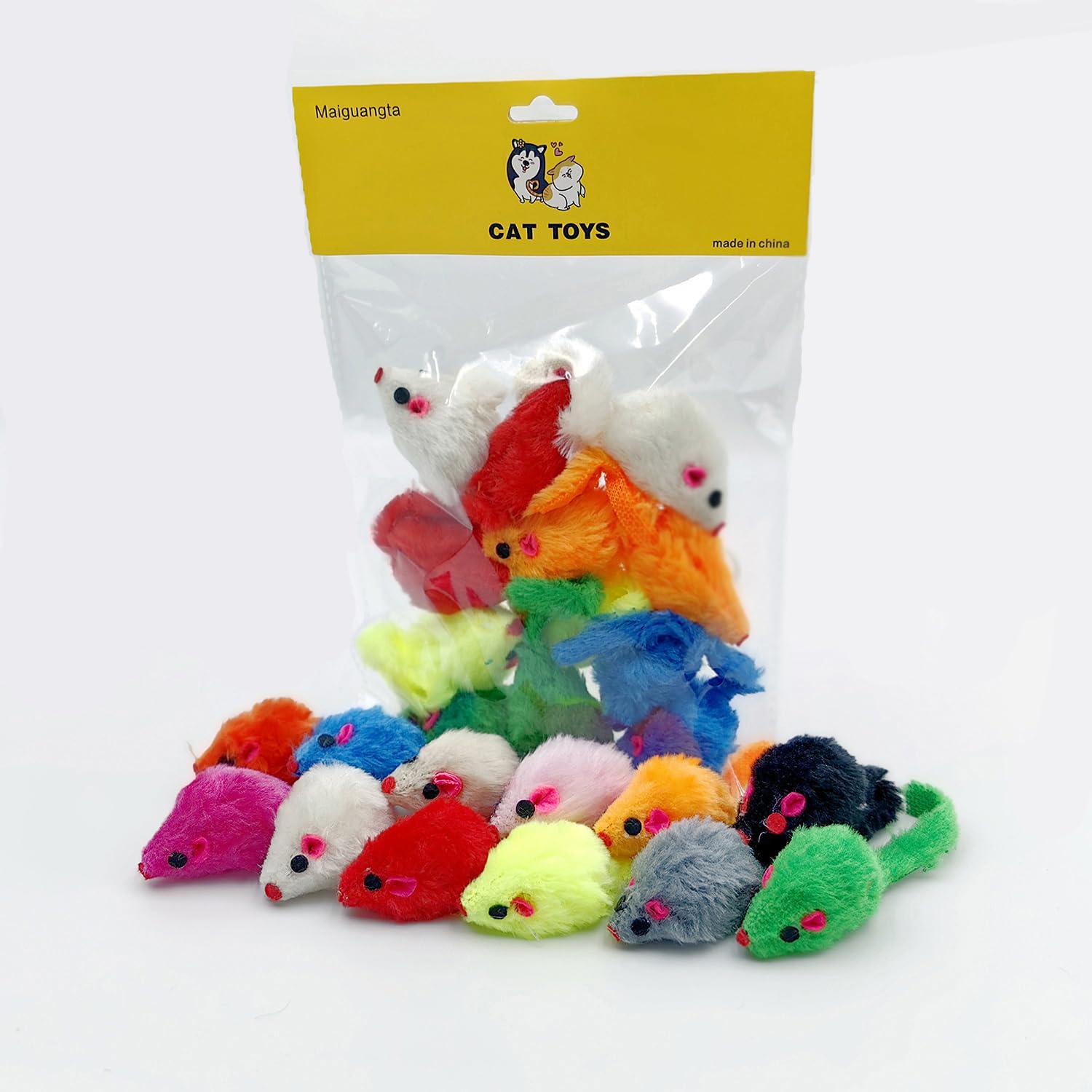 Maiguangta 12PCS Cat Mouse Toys,Faux Fur Cat Mice Toys with Plastic Body, Interactive Catnip Toys for Indoor Cats,Perfect for Kittens, Cats, and Puppies!ā¦