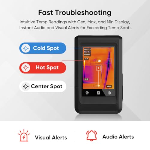 HIKMICRO Thermal Camera Pocket2 256 x 192 IR Resolution Thermal Imaging Camera with 8MP Visual Camera, 25 Hz, Wi-Fi, 3.5" Touch Screen Thermal Imager, IP54, -4°F~752°F