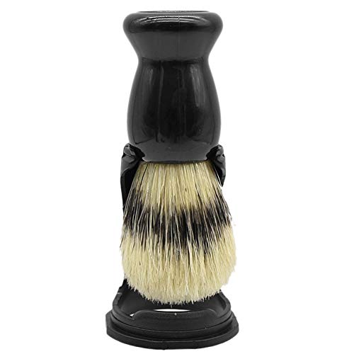 Misaso Boar Bristle Wood Beard Brush Hairdresser Shaving Tool Men Mustache Comb Kit Shaving Stand Holder Set