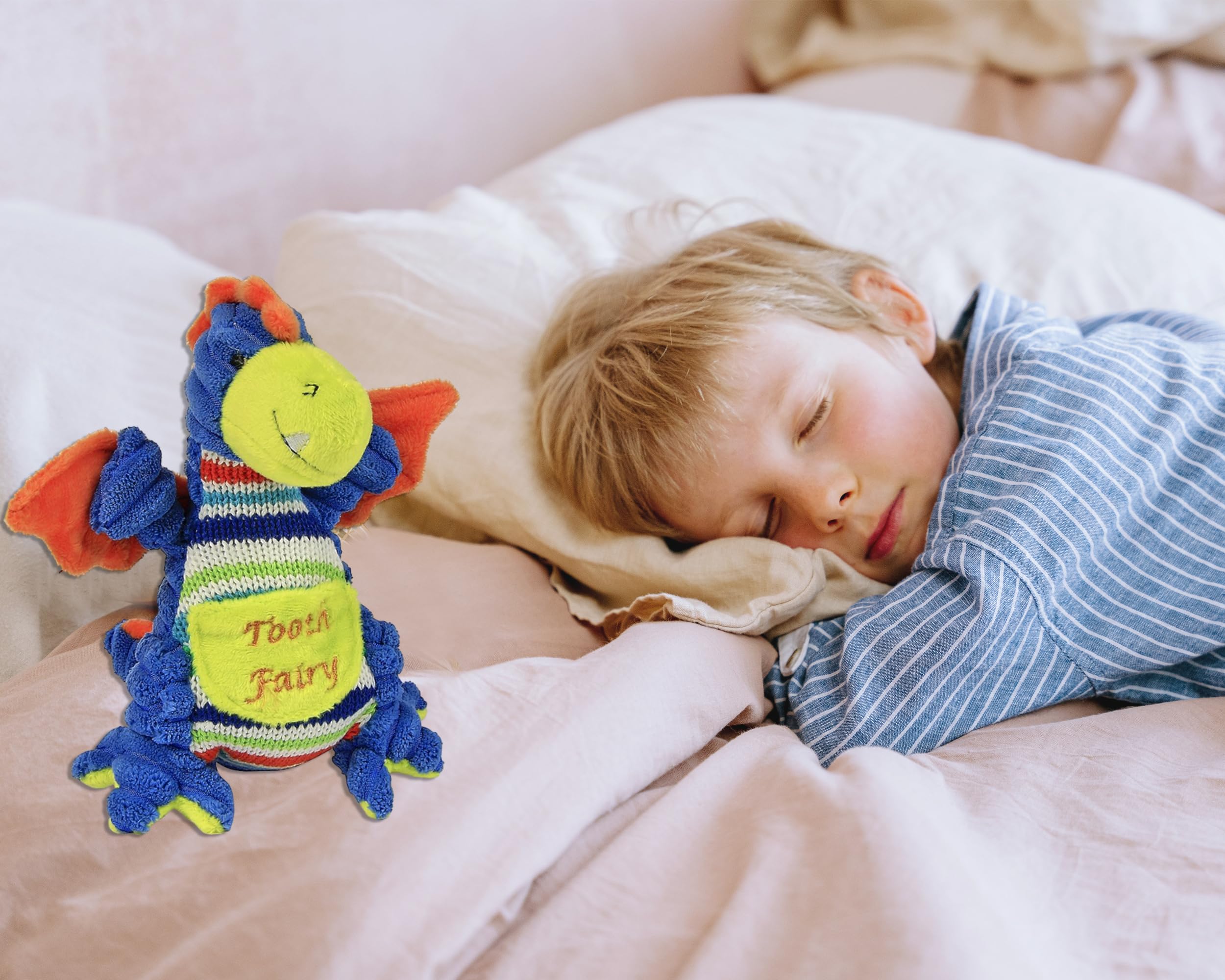 Maison Chic Plush Tooth Fairy Pillow for Little Boys and Girls About to Loose a Tooth (Dragon, Drake)