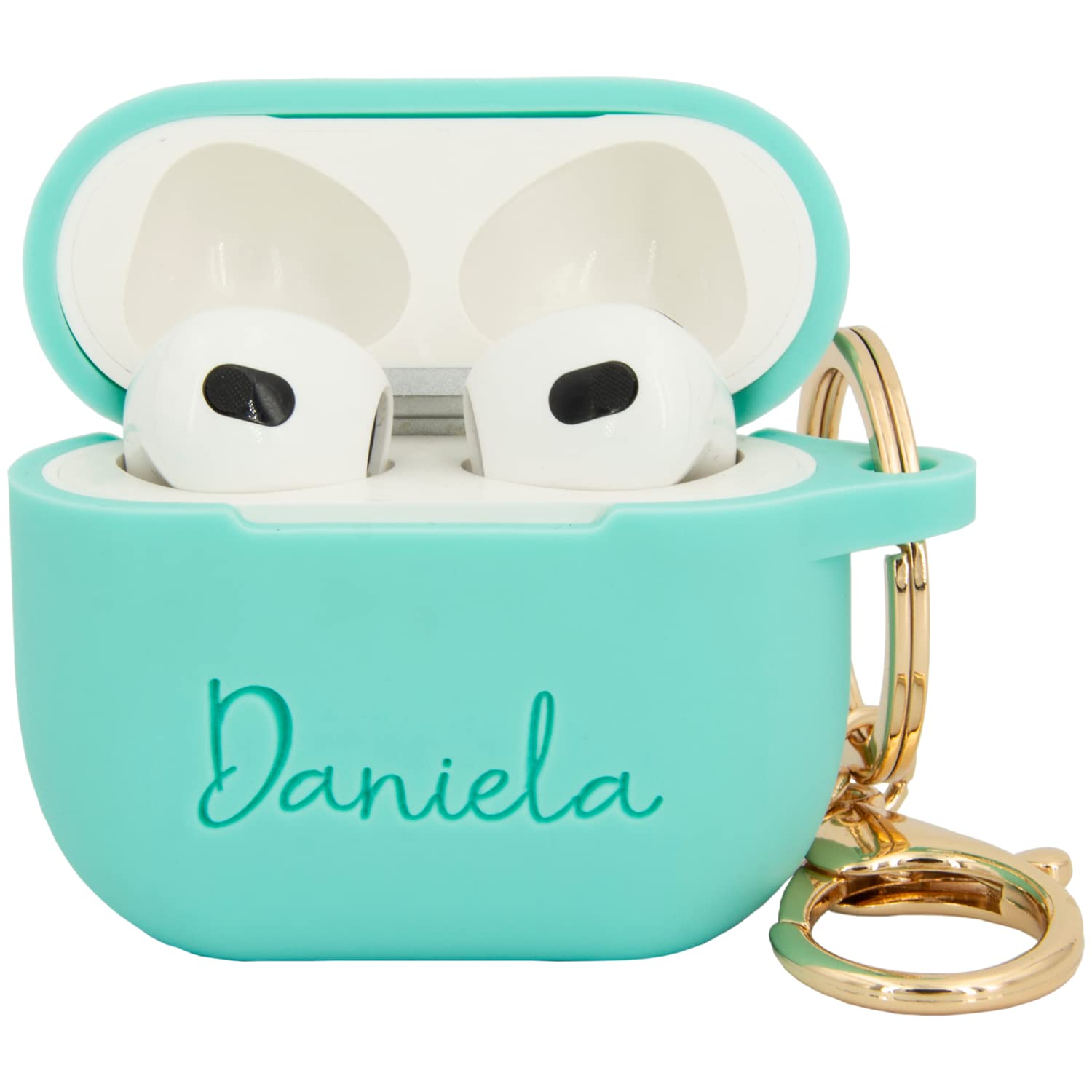 Custom Case Compatible with AirPods 3rd Cover generation With Keychain,Personalized Name Gift Silicon Protective Accessories for Apple Airpods 2nd 1st 3 Pro Birthday for Women Men Girls Boys