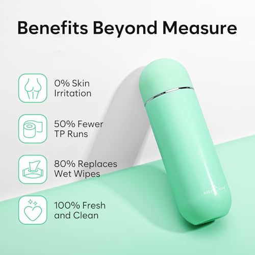 Easy@Home Portable Bidet for Travel: Peri Bottle for Postpartum Care - Handheld Sprayer for Women & Men | 380ml(12.8oz) Large Personal Hygiene Cleaning Bottle | EPB-01 Green