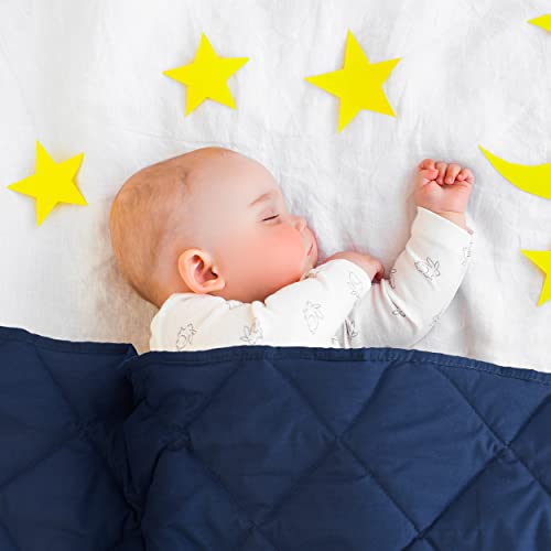 EXQ Home Toddler Comforter Baby Quit Blanket Soft Lightweight,39x47 inches Polyester Toddler Nursing Blanket for Infant and Newborn, Ultra Soft for Crib Bed,Stroller,Travel(Navy Blue)