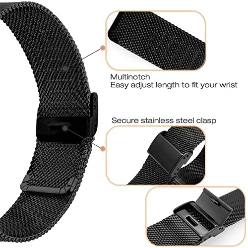 FitTurn Watch Band Compatible with Polar Vantage M/Vantage M2 Wrist Strap Compatible with Polar Grit X/Grit X Pro/Grit X Pro Titan Stainless Steel Watchband Metal Bracelet (2 Pack A)