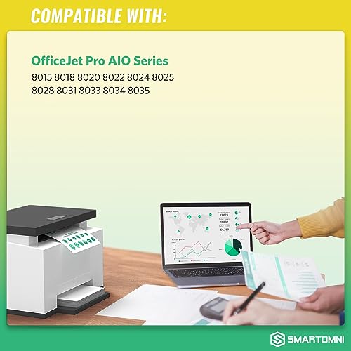 S SMARTOMNI 910 Remanufactured 910 XL Ink Cartridge Replacement for HP 910XL 910 Ink Cartridge for use in HP OfficeJet Pro 8015 8018 8020 8022 8024 8025 8028 8031 8033 8034 8035 (KCMY, 4 Pack)