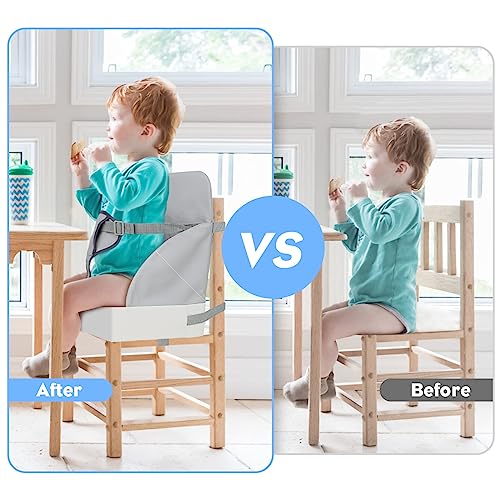 Toddler Booster Seat for Dining Table, PU Waterproof Strong Support Portable Booster Chair for Toddlers Eating, Easy Cleaning Booster Seat Cushion Detachable with Fix Straps
