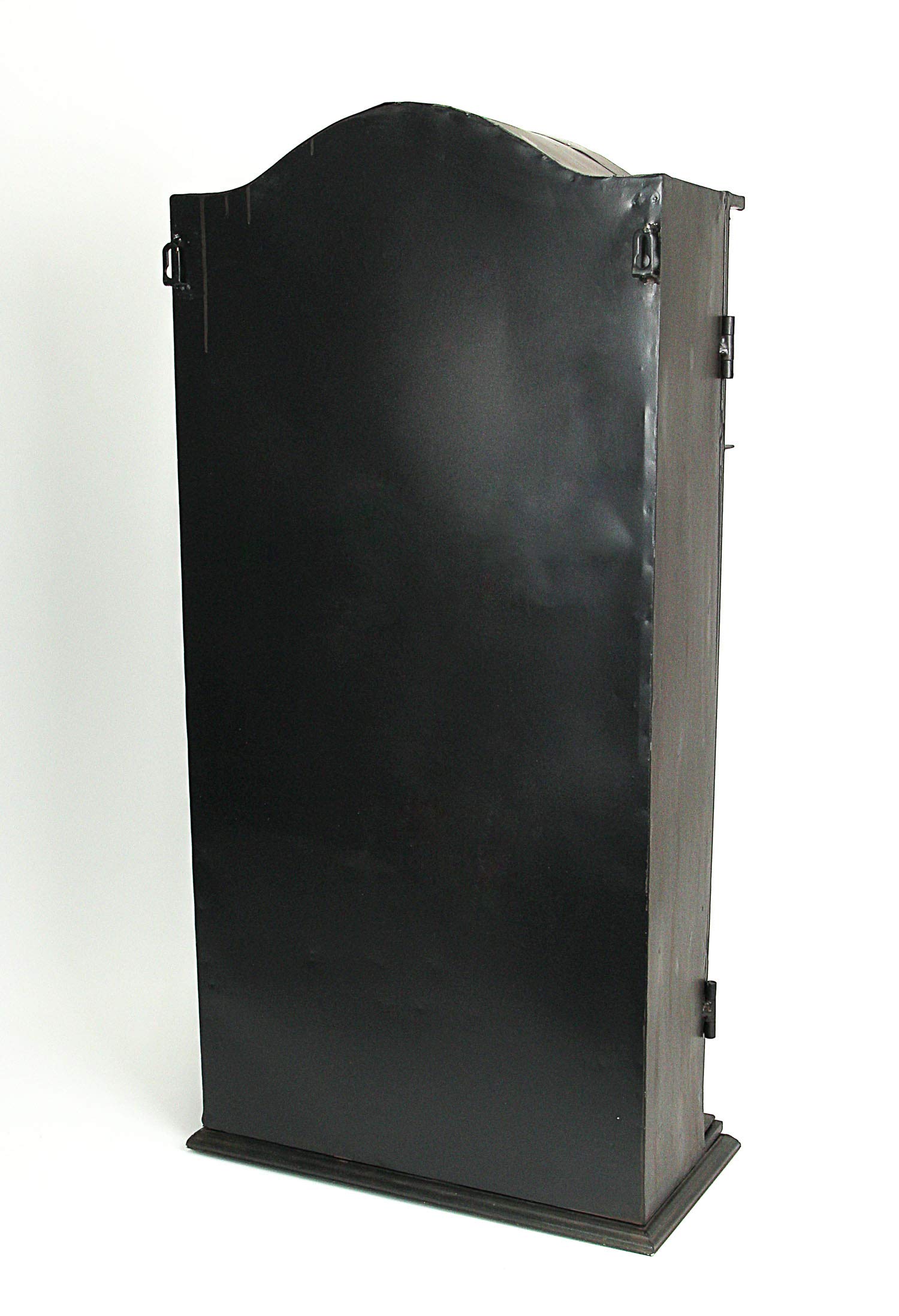 Distressed Finish Black Metal Billiards Pool Table Tabletop Wall Mounted Cabinet