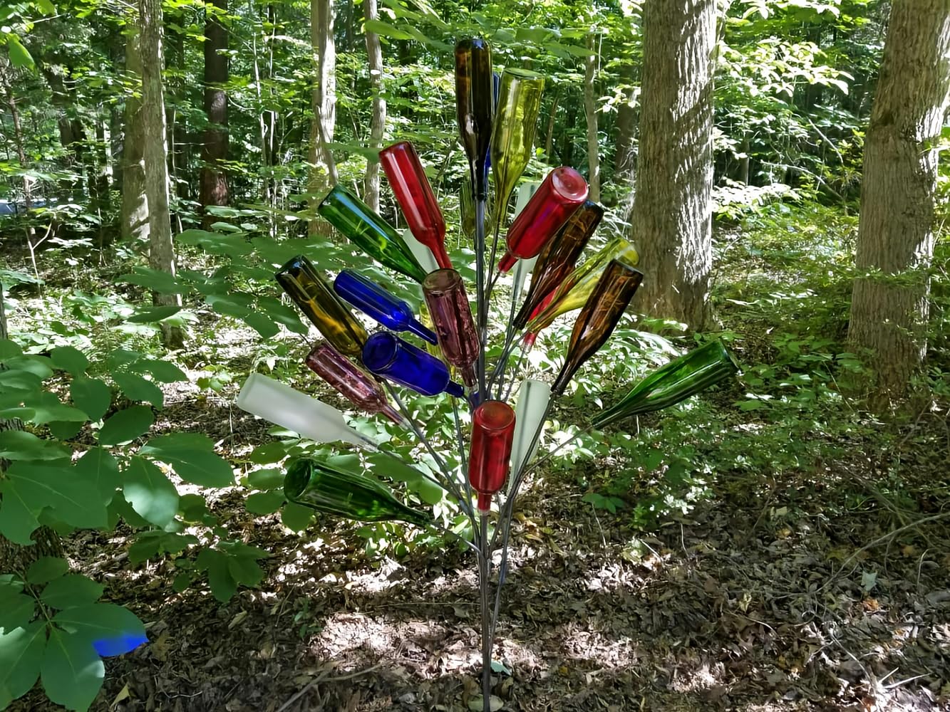 The Big Daddy Bottle Tree | Outside Yard Garden Decor | No Assembly Required | Displays 25 Bottles | 5 ft (60") Tall | Heavy Duty Welded Solid Raw Steel | Unpainted | Made in Mississippi USA