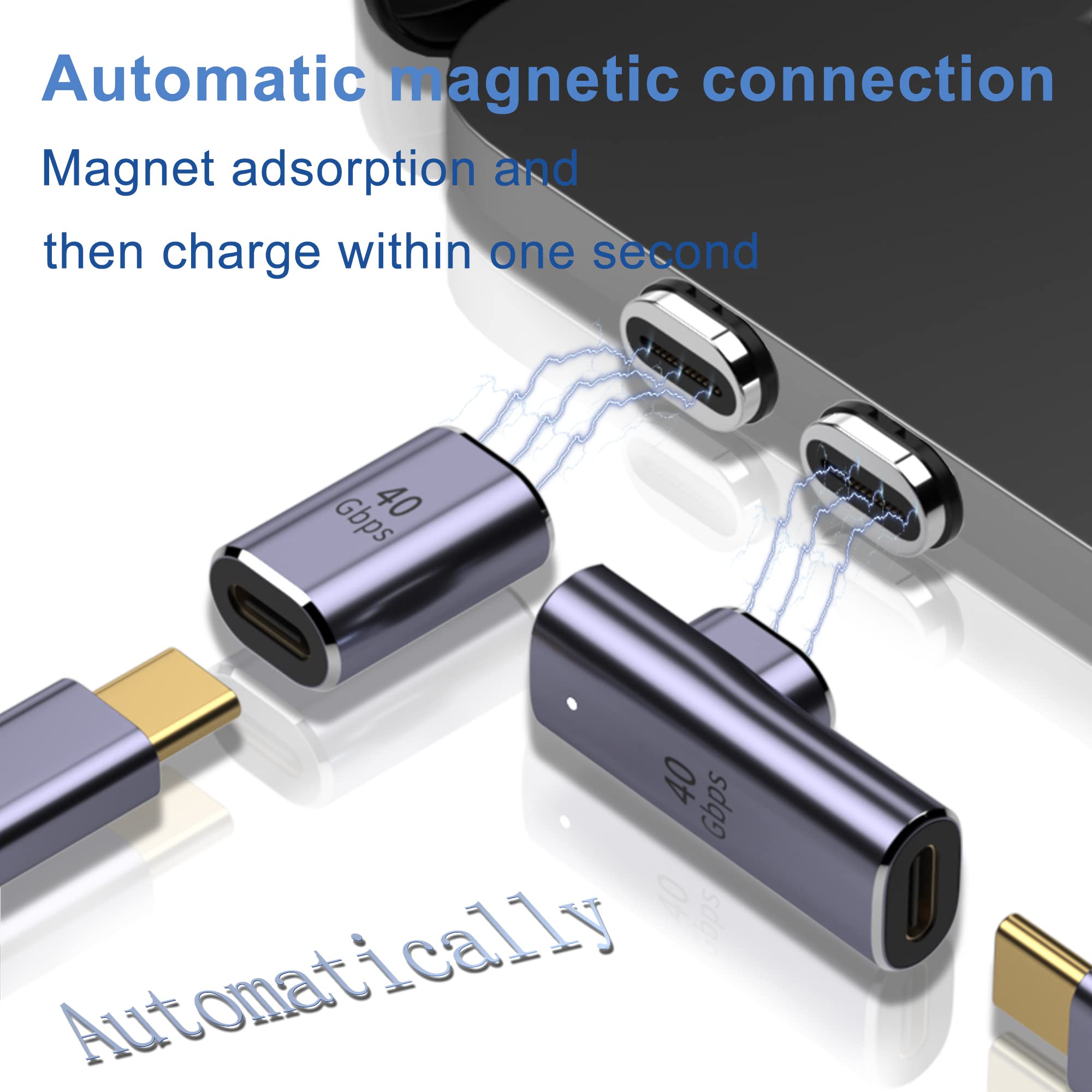 GELRHONR 40Gbps USB C Magnetic Adapter,USB4.0 24 Pin PD 100W 40Gb/s Quick Charge & Data Transfer and 6K@60Hz 4K@60Hz Video Output,Compatible for MacBook Pro/Air and More Type C Devices