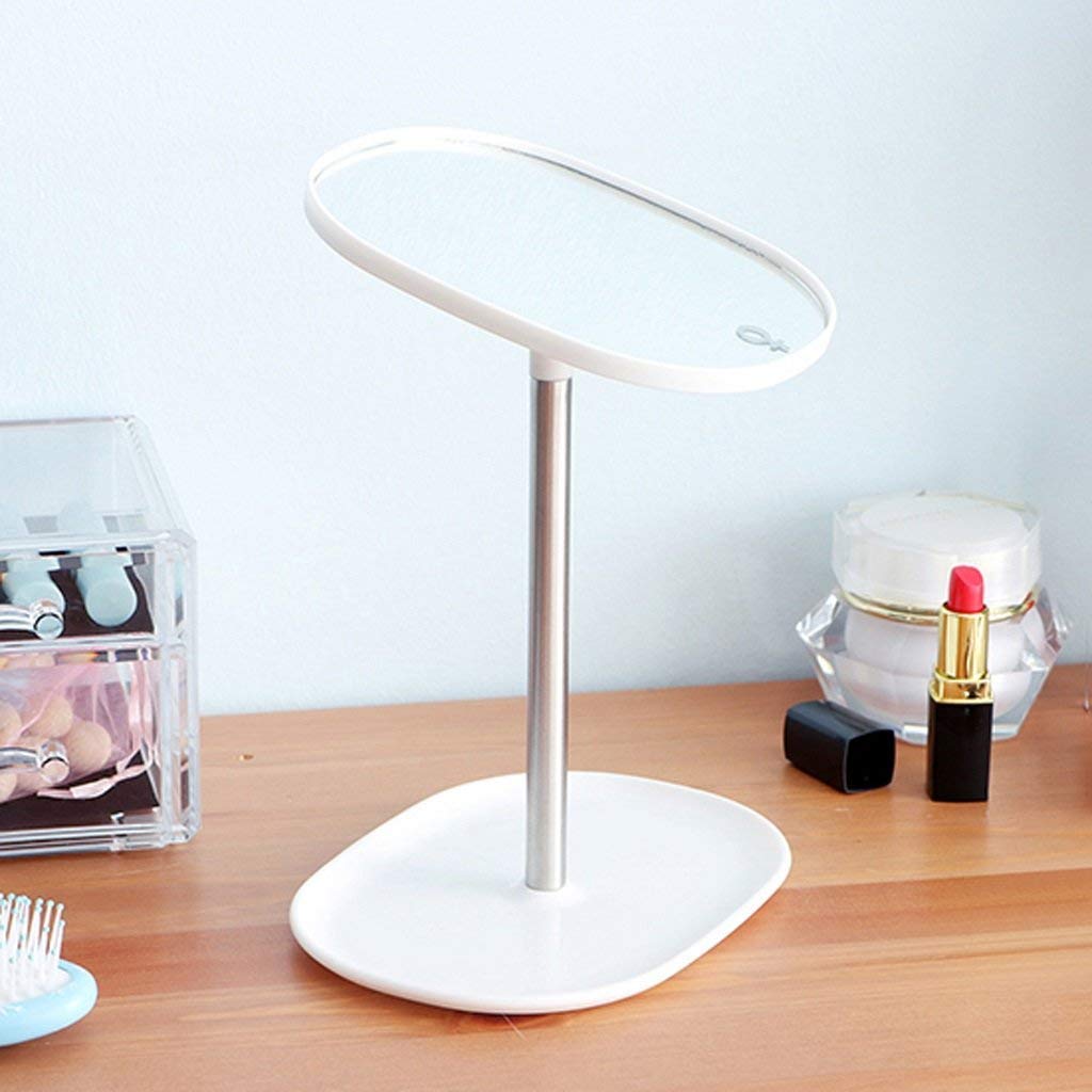 GUOSHUCHE Nordic Bathroom Mirror Make-up Mirror White 360 ??deg; Swivel Portable Mirror HD Princess Compatible with Indoor use with a Desk