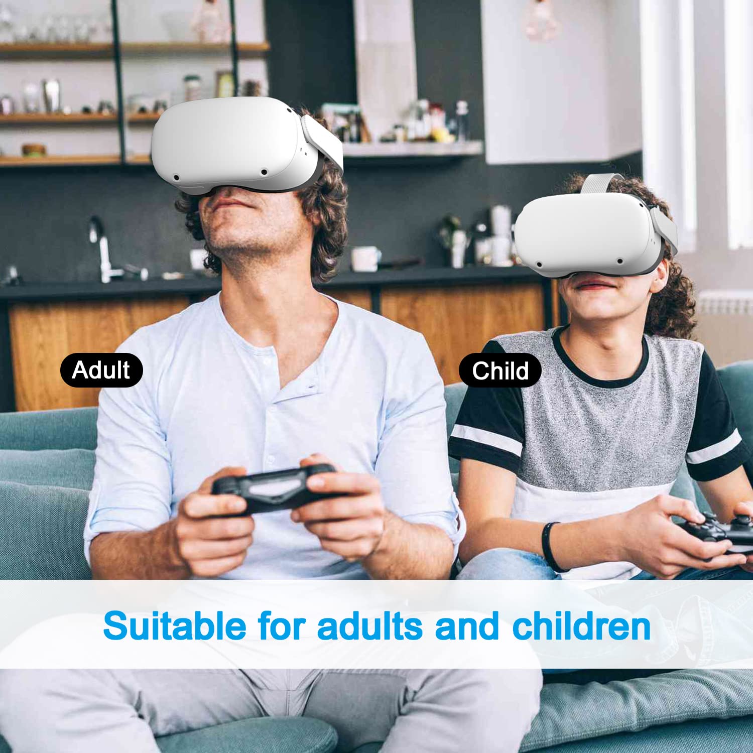 EWalos Upgraded Foam Face Pad Replacement for Oculus Quest 2, Widened Face Cover with Anti-Leakage Nose Pad for Oculus Quest 2, VR Headsets Sweat-Proof Comfortable Black