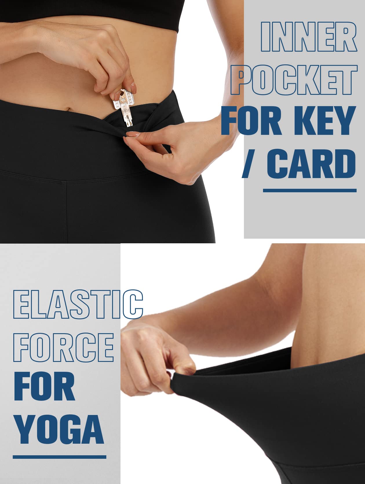 Ewedoos 2 Pack Leggings with Pockets for Women Tummy Control High Waisted Womens Leggings with Pockets
