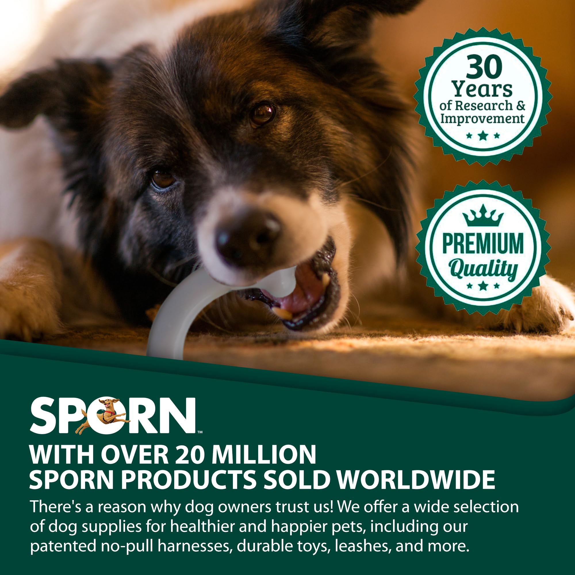 Sporn Durable Marrow Ring Dog Chew Bones for Aggressive Chewers, Jerky Flavor Dog Chew Toys for Large Chew Dogs, Gluten-Free & Non-Toxic, Medium/Large