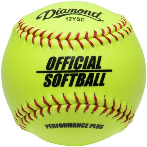 Diamond Sports Official Fastpitch 12Ysc Softballs with Bucket 18 Ball Pack W/Bucket, Yellow