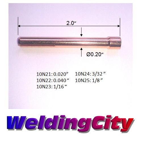 WeldingCity 5-pk Collet 10N24 (3/32") for TIG Welding Torch 17, 18 and 26 Series from Lincoln Miller ESAB Weldcraft CK