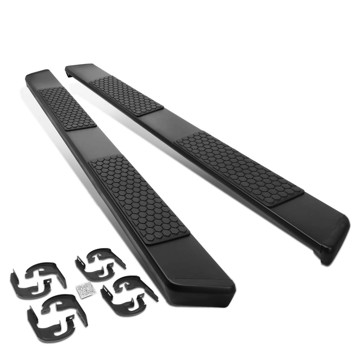 DNA Motoring STEPB-ZTL-8238-SSBK 5 Inches Wide Powder Coated Side Step Nerf Bar Running Boards Compatible with 2004-2014 Ford F150 Super Cab