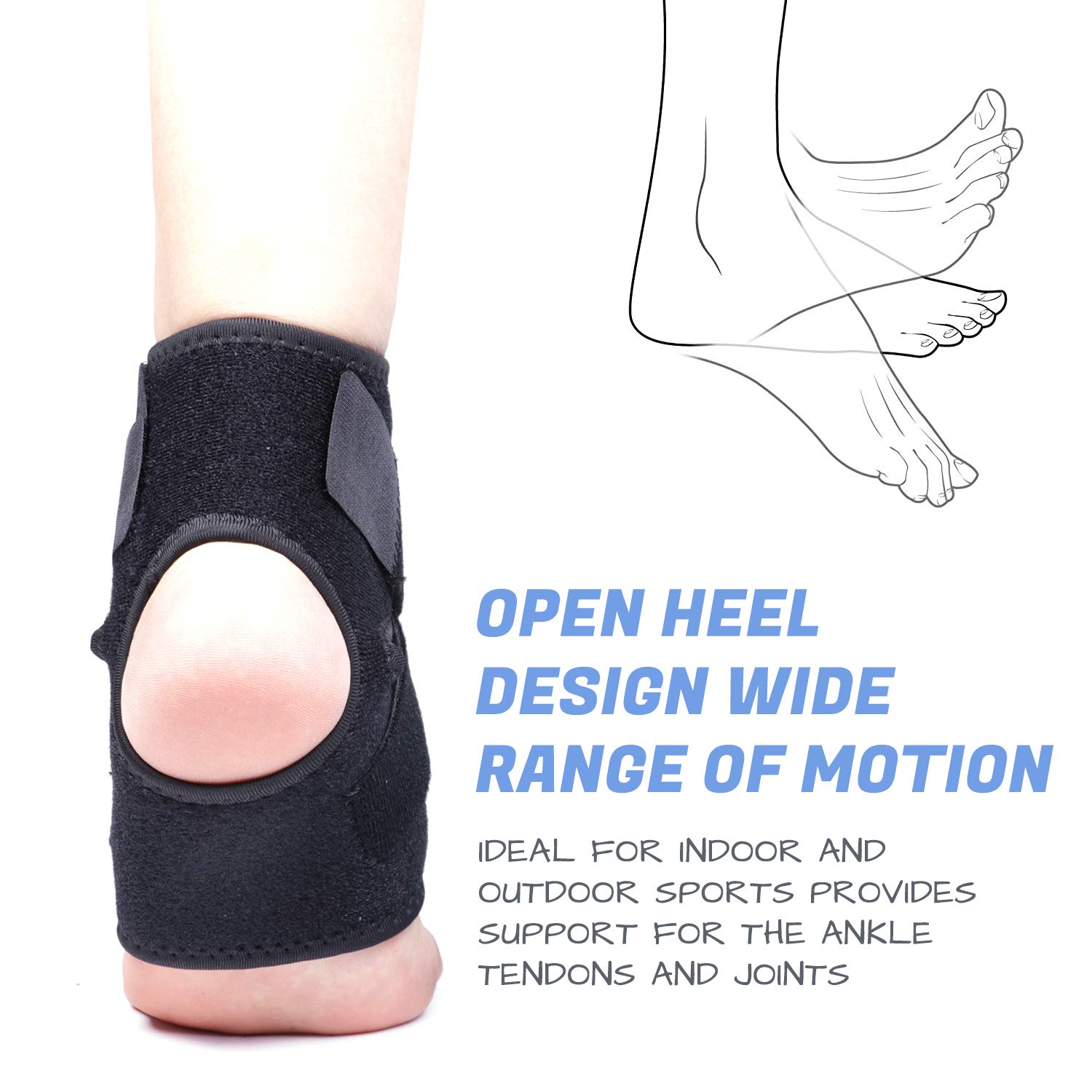 Dr.Welland Ankle Brace(Pair), Ankle Support for Sprains, Plantar Fasciitis,Tendonitis, Active Ankle Stability, Prevent Re-Injury, Compression Ankle Stabilizer Adjustable Wrap, Athletic Protection