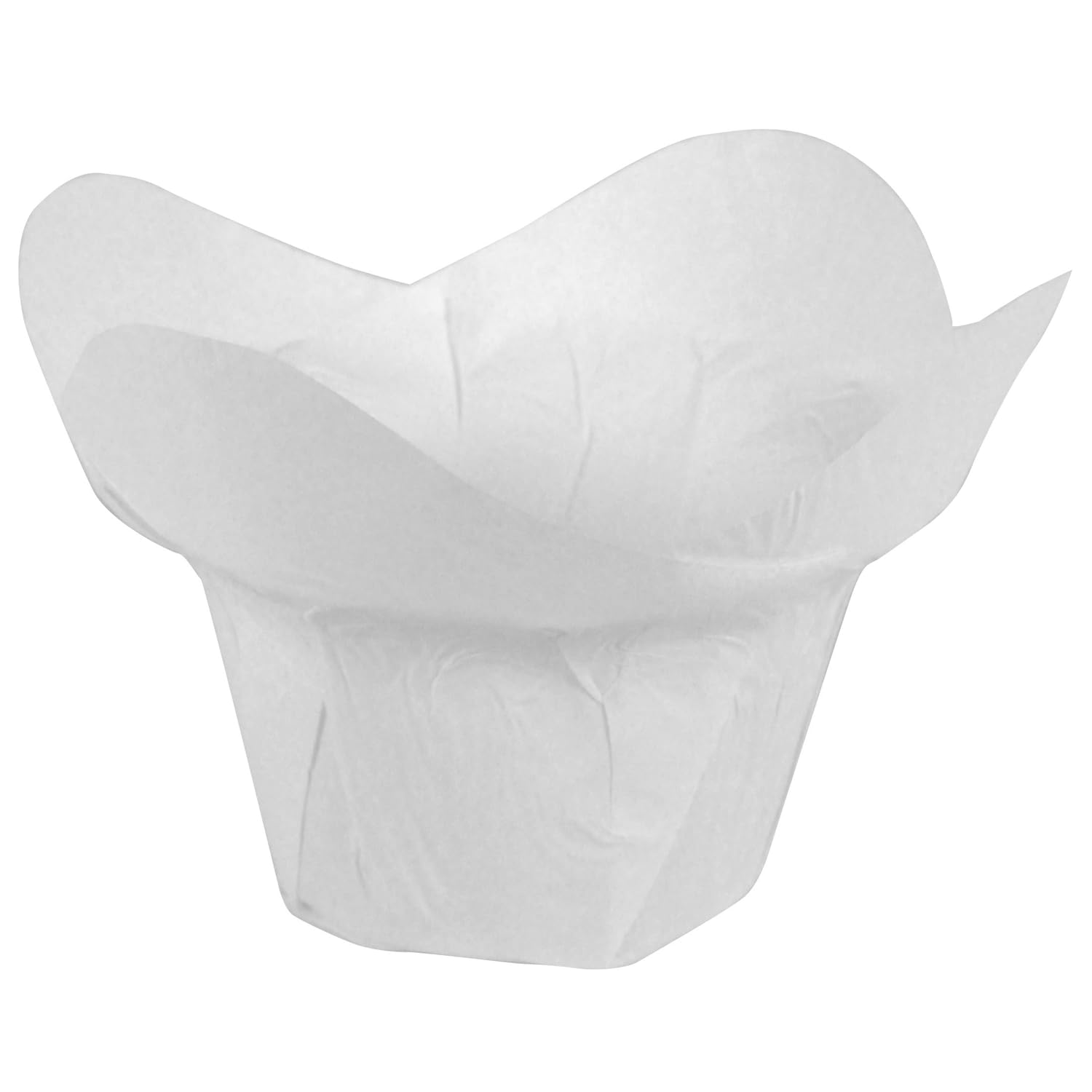 Hoffmaster 611113 Lotus Cup Cupcake Wrapper/Baking Cup, 2" Diameter x 2-3/4" Height, Large, White (10 Packs of 250)