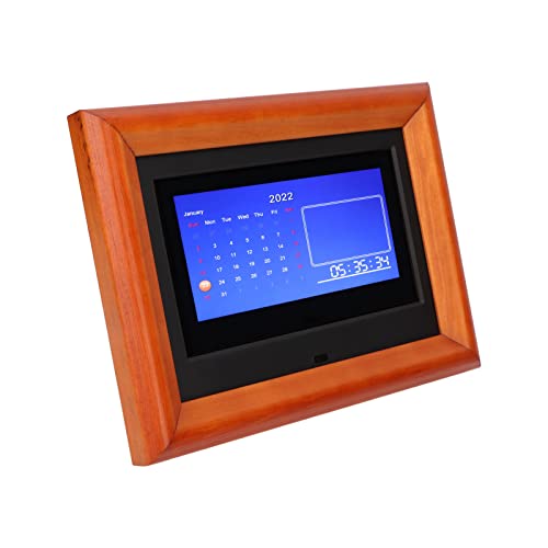 Digital Photo Frame, Stereo Speaker Digital Photo Album 7 Inch Remote Control for Party (US Plug)