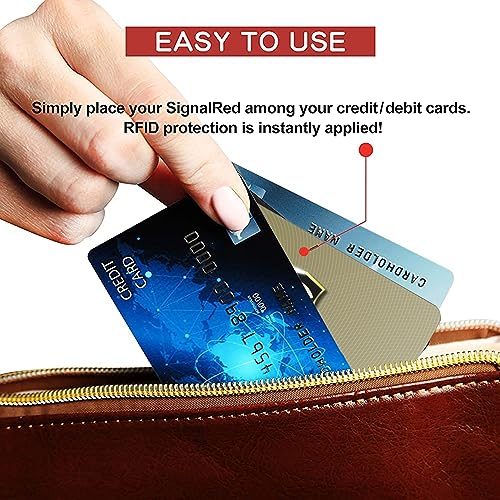 SAITECH IT 2 Pack RFID Blocking Cards One Card Protects Entire Wallet Purse For Men & Women, Contactless Bank Debit Credit Card Protector ID ATM Guard Card β Golden
