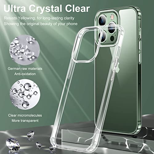JUSTCOOL Crystal Clear Designed for iPhone 13 Pro Case, [Not Yellowing] [Military Grade Drop Protection] Slim Thin Clear Phone Case for iPhone 13 Pro 6.1 inch (Clear)