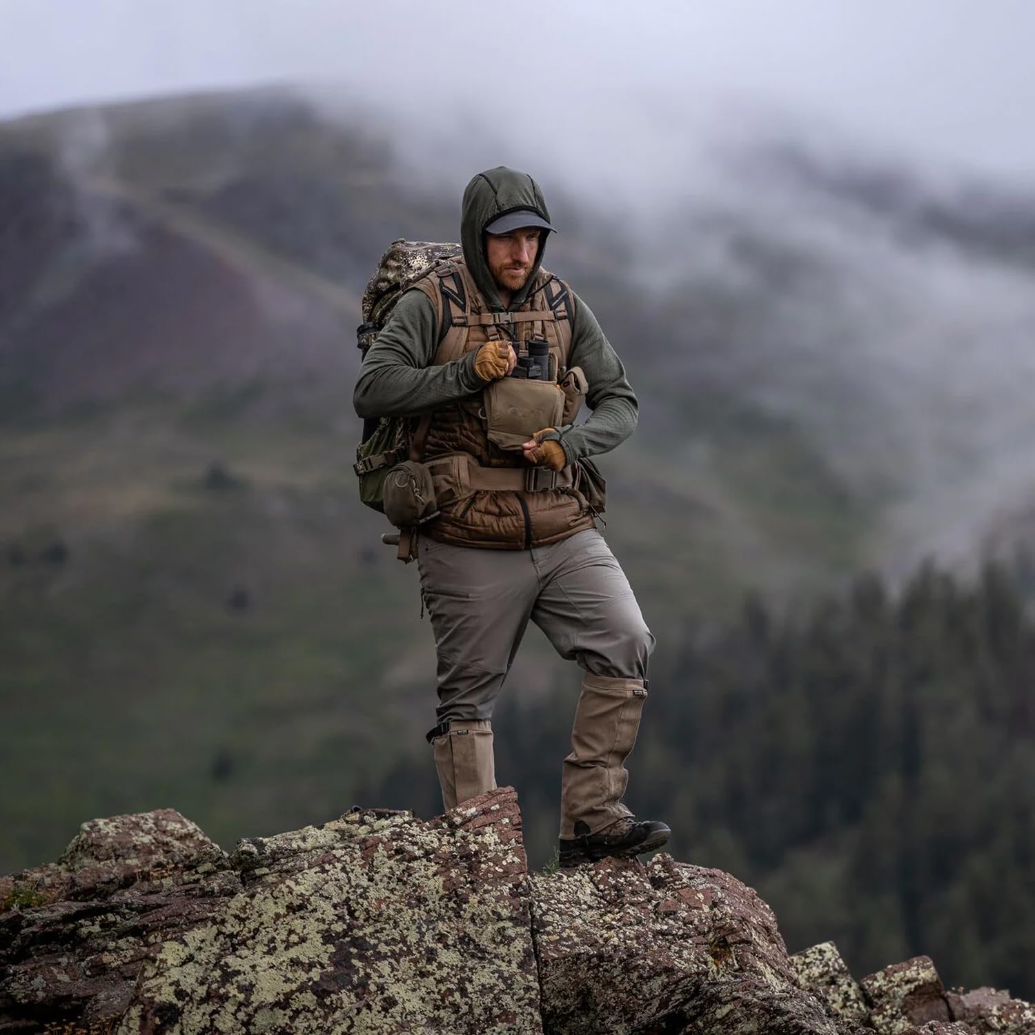 Eberlestock Recon Modular Bino Pack - Advanced Binocular Harness System with Customizable Attachments - Skye - Large
