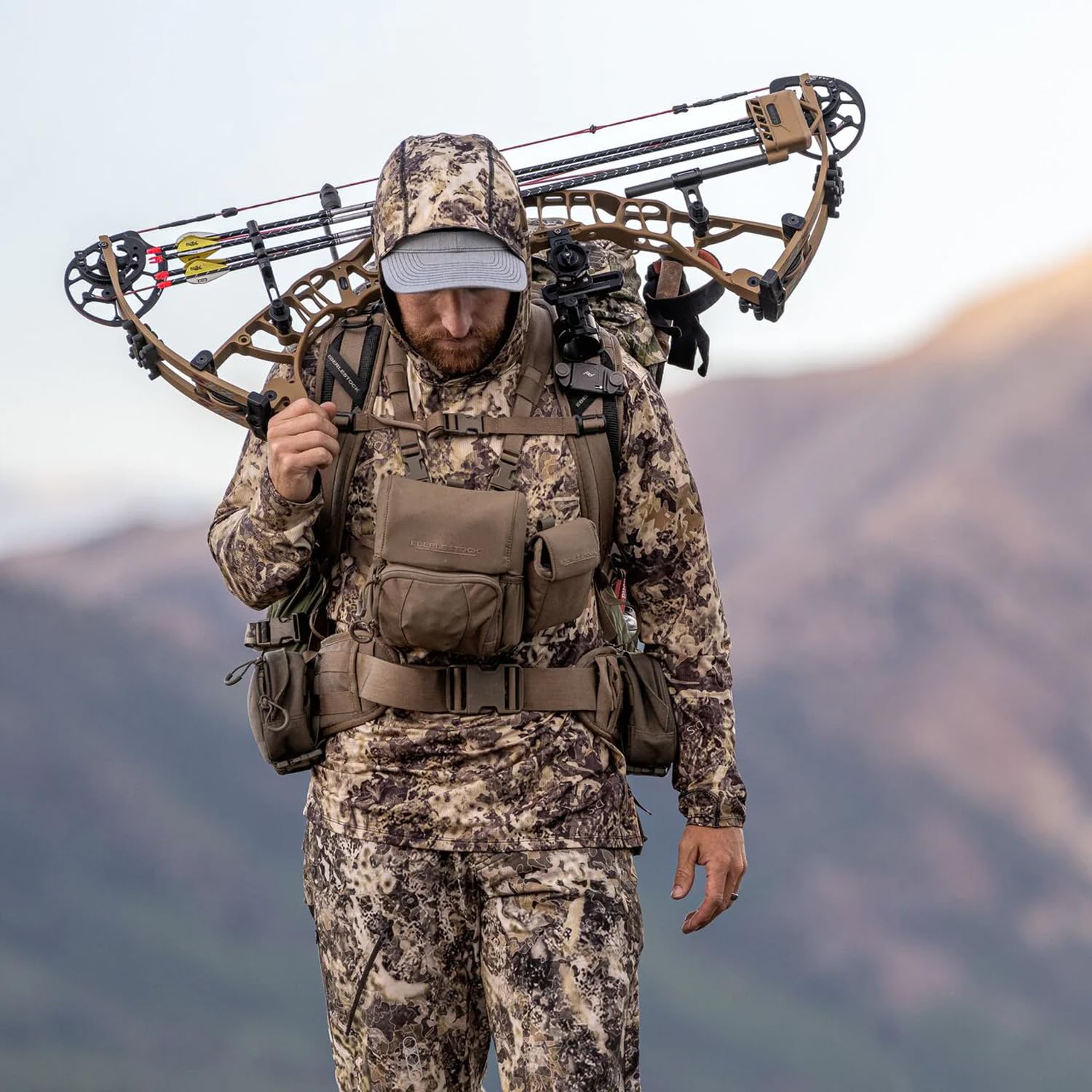 Eberlestock Recon Modular Bino Pack - Advanced Binocular Harness System with Customizable Attachments - Military Green - Small