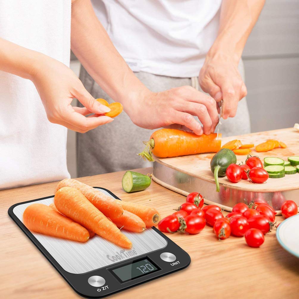 Digital Kitchen/Food Scale Grams and Ounces - Ultra Slim/Multifunction/Tare Function Kitchen Weight Scales for Cooking & Baking - 22lb/10kg Capacity,0.04oz/1g(Batteries Included)