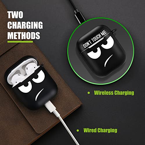 Jusy Compatible with AirPods Pro Case Don't Touch Me Cool Aesthetic Cover with Keychain Cute Shockproof AirPod Pro Accessories Gift for Men Boys