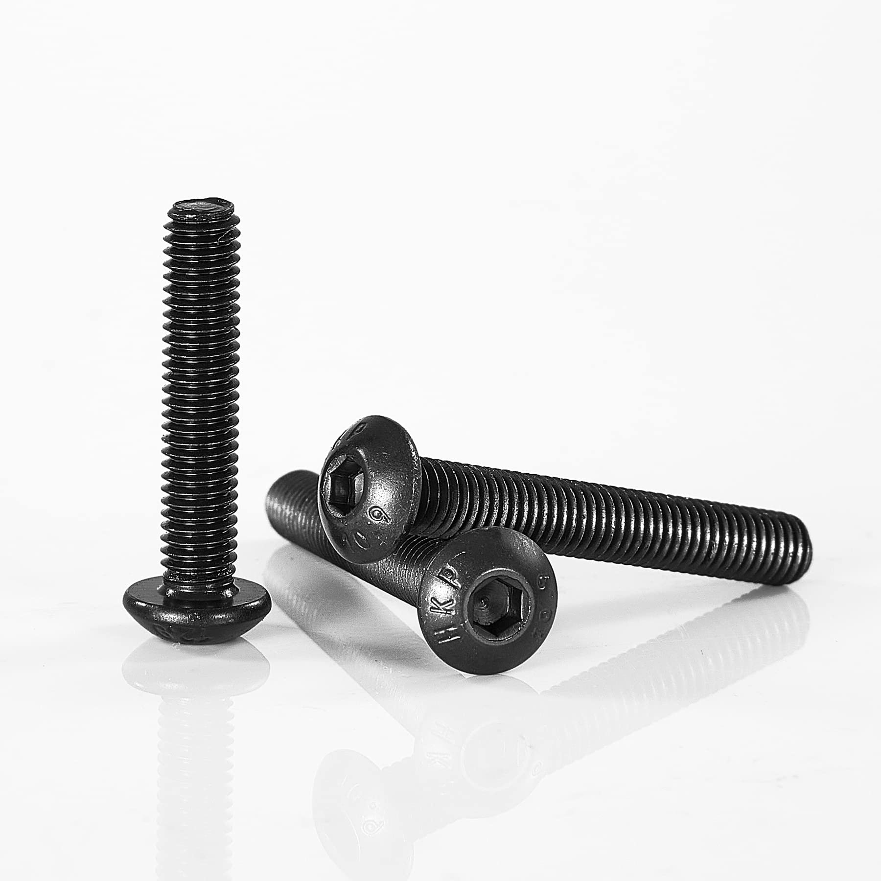 GUTEBANG M5 x 8mm 12mm 16mm 20mm 25mm Button Head Socket Cap Screws Bolts, 10.9 Grade Alloy Steel, Allen Hex Drive, Black Oxide Finish, Metric Fully Threaded, 50PCS