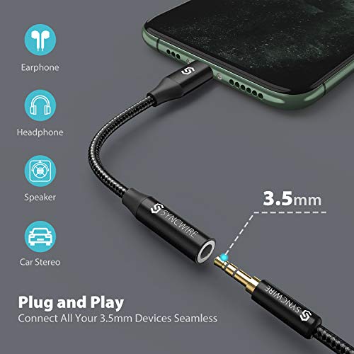 SYNCWIRE Headphone Splitter, iPhone Headphone Adapter, 3.5mm Audio Stereo Y Splitter for Phone & More