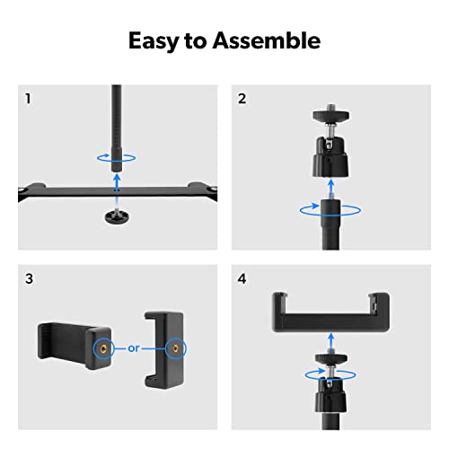 LimoStudio Overhead Flexible Gooseneck Tabletop 13.6-Inch Tripod Lightweight Stand Phone Holder Mount Compatible with iPhone, Galaxy, Pixel, AGG3314