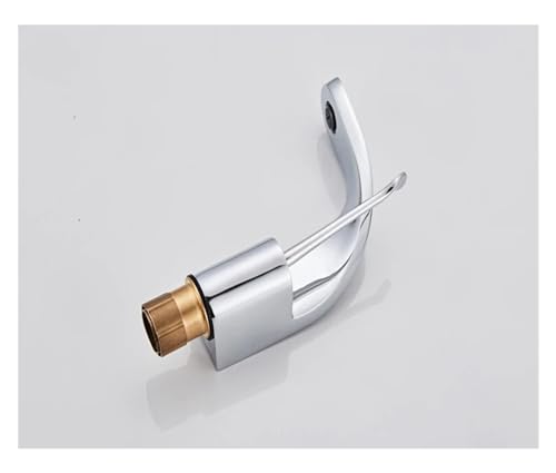 MIYANXI Bathroom Basin Sink Mixer Tap Deck Mount Gold Bath Faucet Black Hot Cold Soild Brass Crane,Kitchen Sink Faucet, Silver, WJ5501