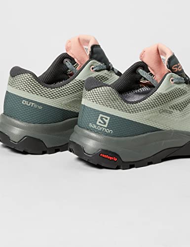 Salomon Outline Gore-TEX Hiking Shoes for Women, Shadow/Urban Chic/Coral Almond, 8