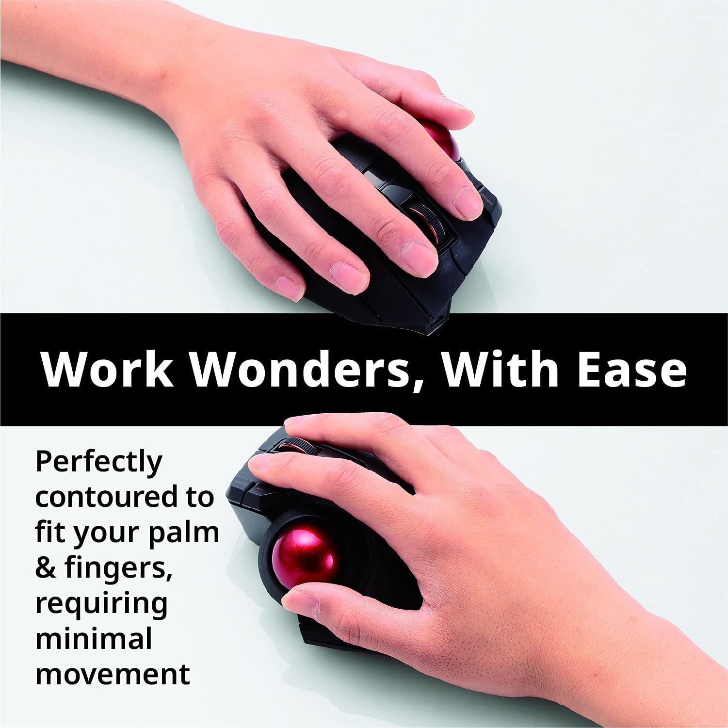 ELECOM Wired/Wireless/Bluetooth Thumb-Operated Trackball Mouse & Wired Japanese Layout Keyboard with Built-in Optical Trackball Mouse & Scroll Wheel