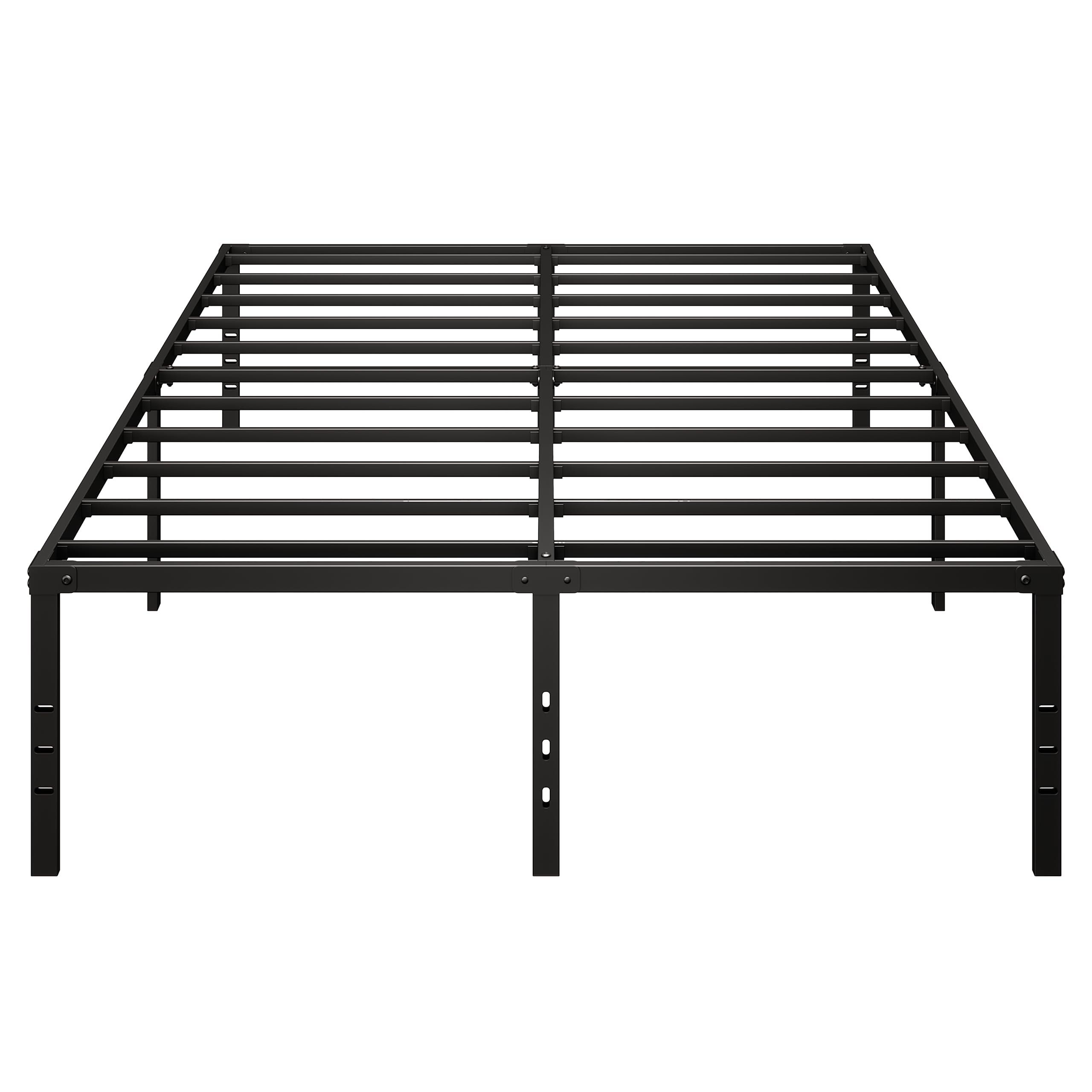 DERYONI 18 inch King Size Bed Frame No Box Spring Needed Heavy Duty Platform King Bed Frame Steel Slat Support 750lbs Easy Assembly Noise Free High Black Bed Frame King Size