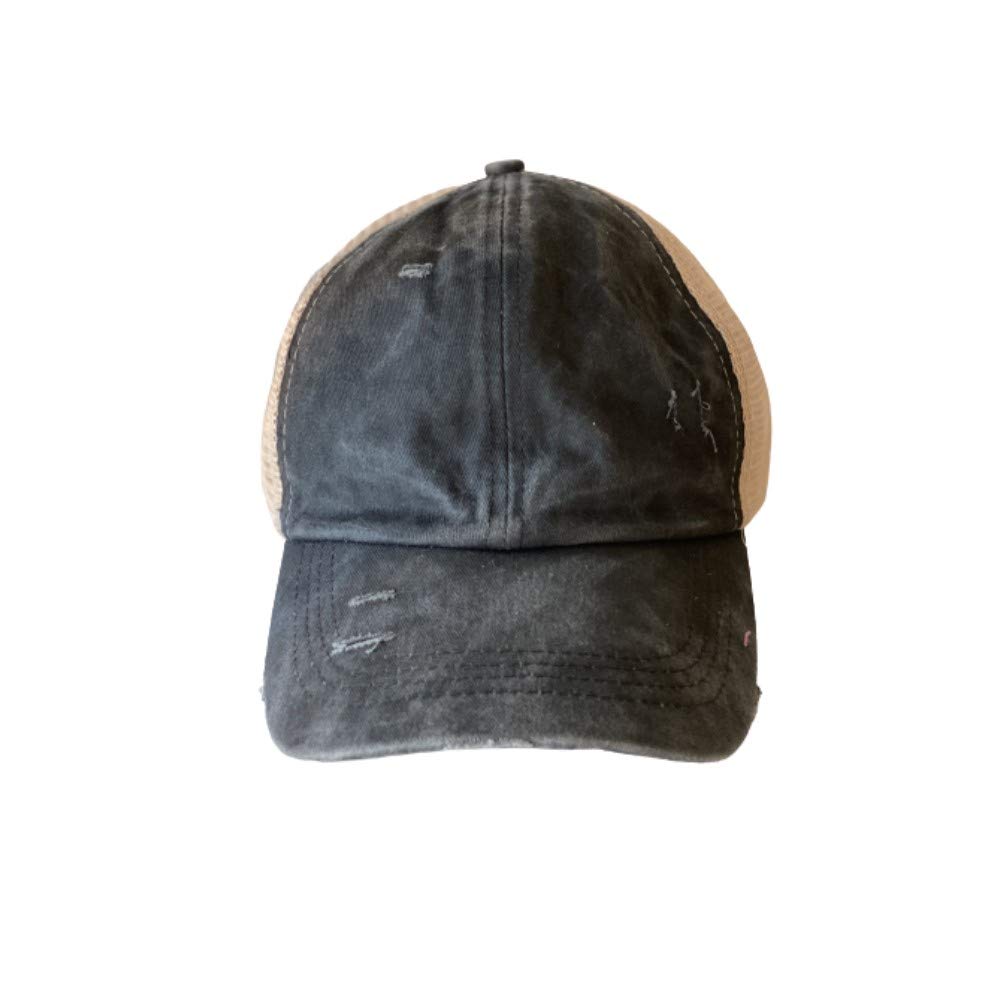 Criss Cross Ponytail Hat Washed Distressed Mesh Womens Baseball Cap Dad Hat Ponytail Hat for Women