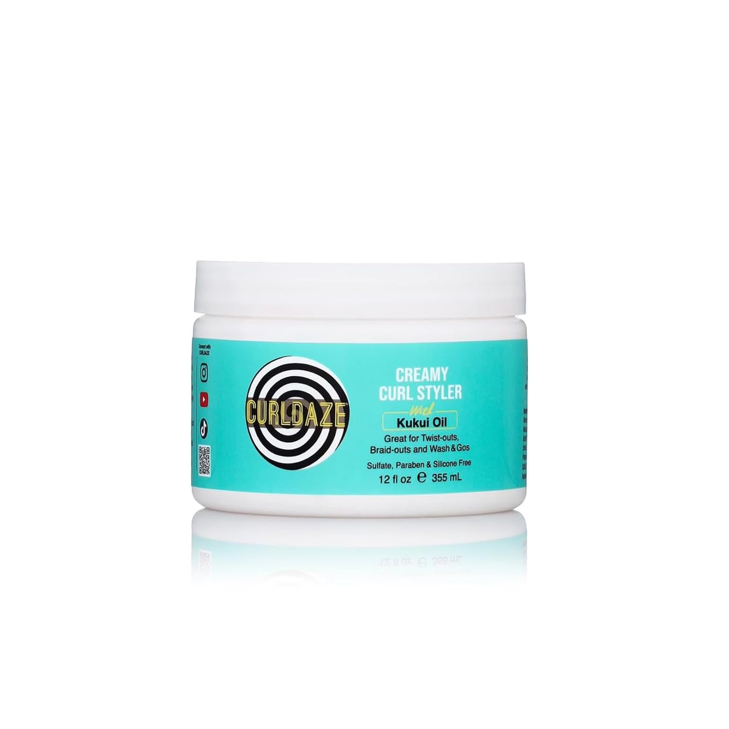Curldaze Ultra Moisture Creme with Kukui Oil, Vitamins A, C, and E. Moisturizing and Styling Curl Creme for Curly Hair, Great for Twist-Outs, Braid Outs, Wash & Gos, Shines, Intensely Moisturizes