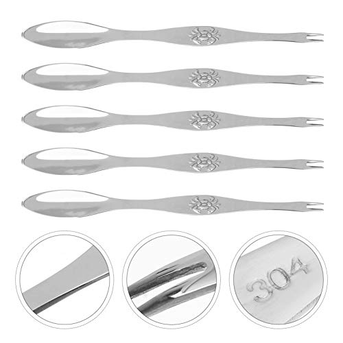 HANABASS 5pcs Lobster Travel Neddles Eatting for Opener Restaurant and Fork Tasting Shellfish Gadget Pliers Fruit Stainless Portable Peeling Appetizer Forks Picks Nut Escargot Tool