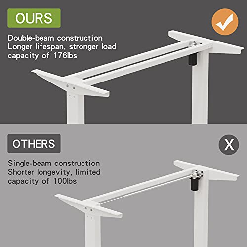 Radlove Electric Standing Desk, Height Adjustable Computer Desk Sit Stand Desk Home Office Desks with Splice Board and A Under Desk Cable Management Tray (Light Oak, 48 x 24'')