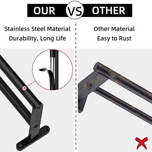 Taaji Double Towel Bar, 24 Inch Bath Towel Rack for Bathroom Towel Rod, Stainless Steel Double Towel Holder Long Bar, Bathroom Hand Towel Hanger Wall Mounted, Matte Black