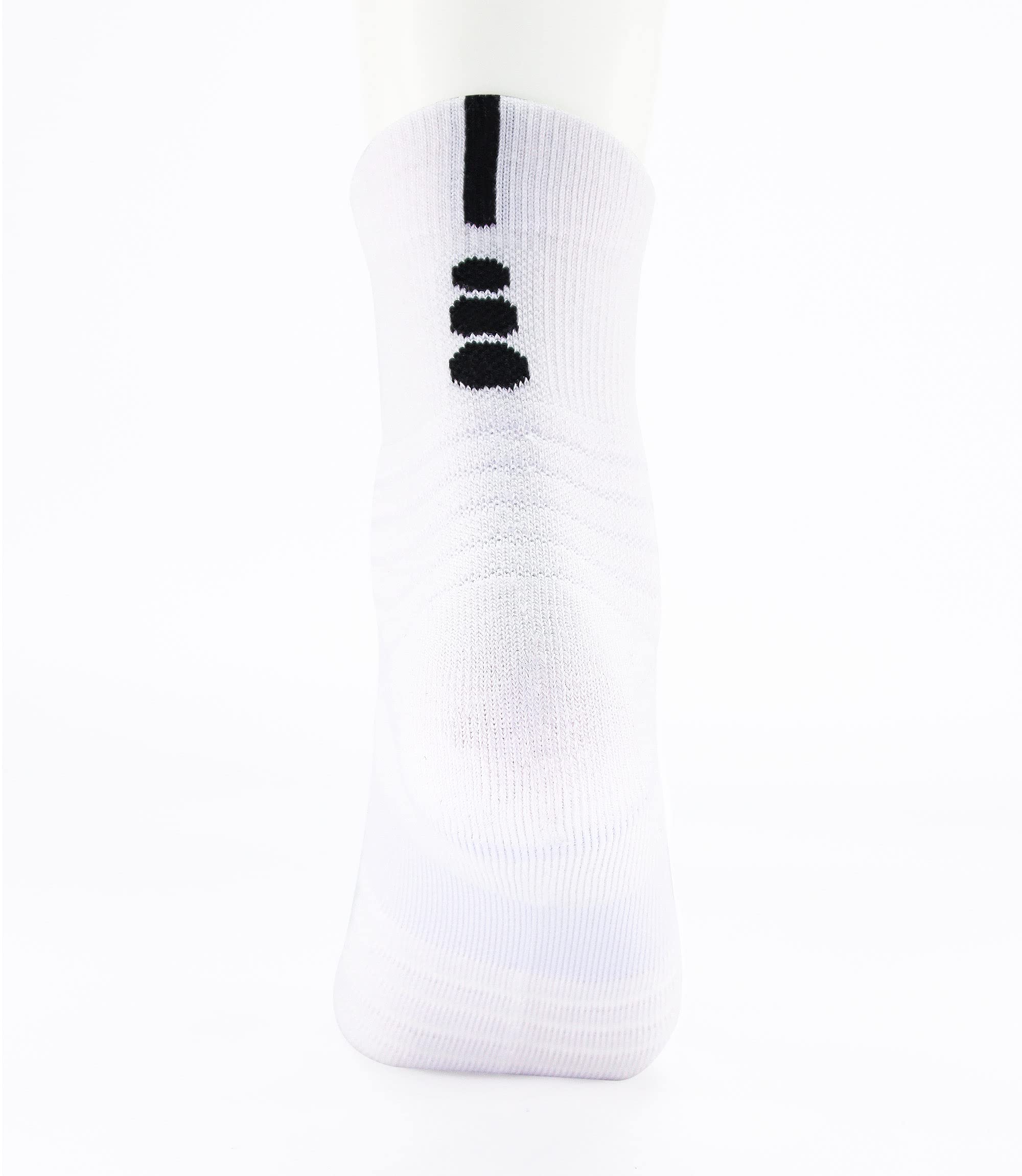 DILIBA Elite Basketball Socks Cushion Athletic Crew Socks for Men's Women's Youth Boy White