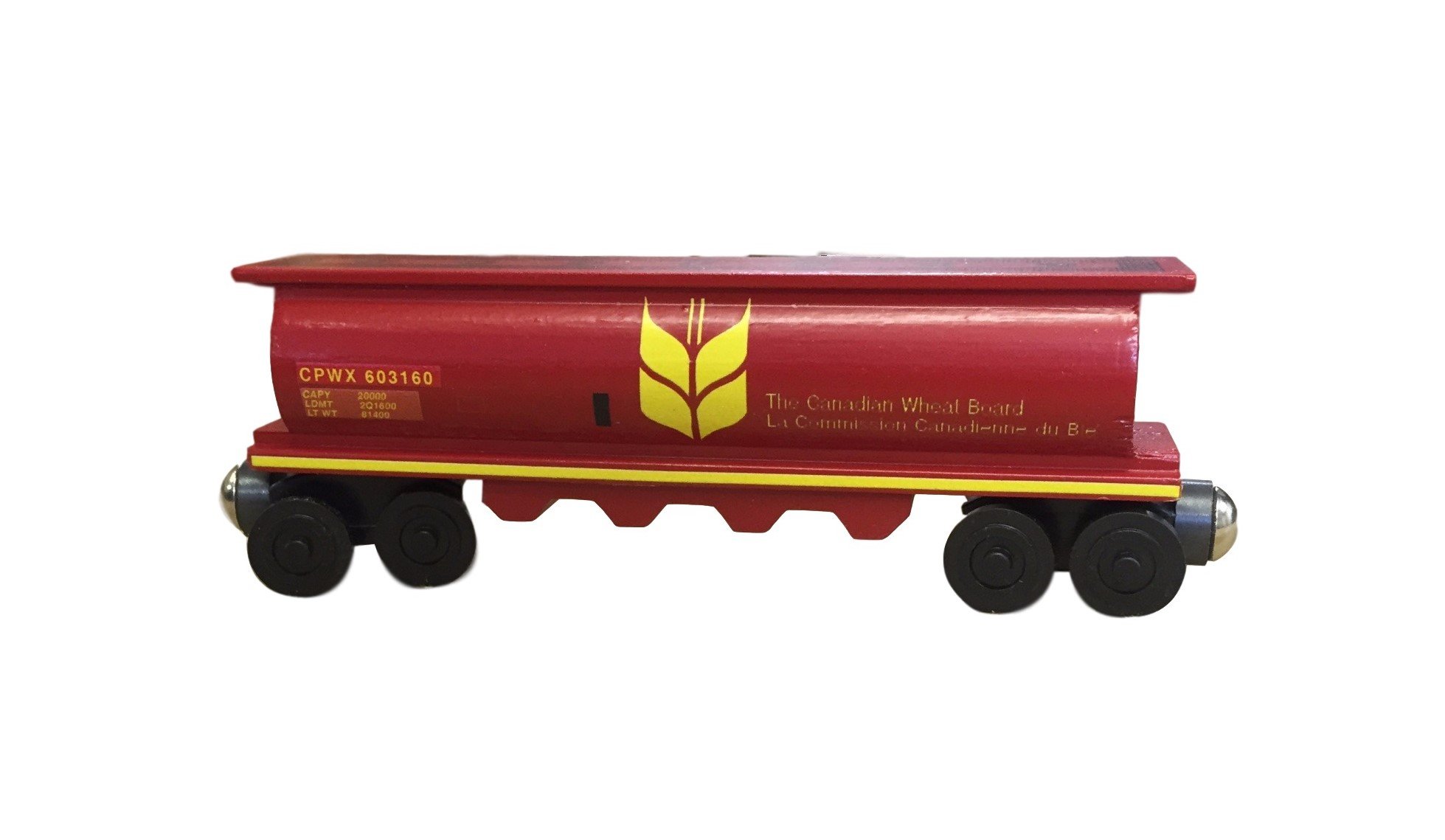 Whittle Shortline Railroad Canada Wheat 2 Cylinder Hopper - Wooden Toy Train Manufacturer